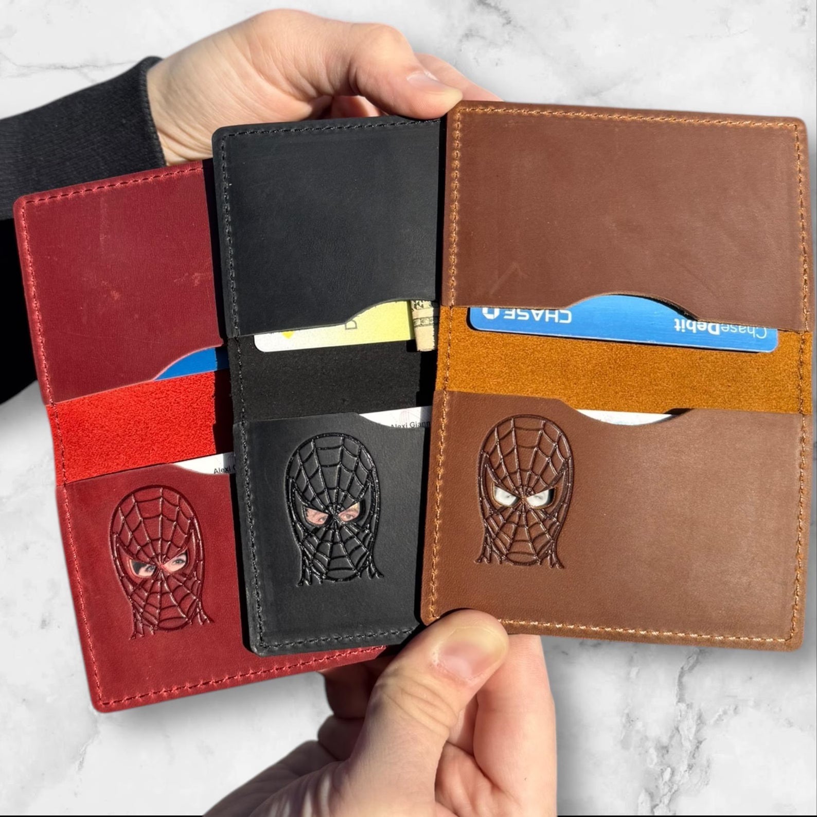 Spider ID Wallet - Genuine Leather Wallet With Super Hero Mask – Hero ...